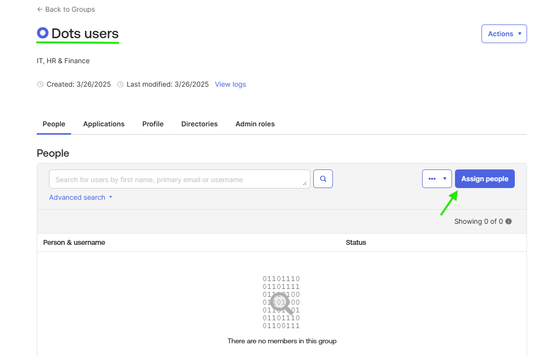 Okta SSO login setup with DOTS | Dots